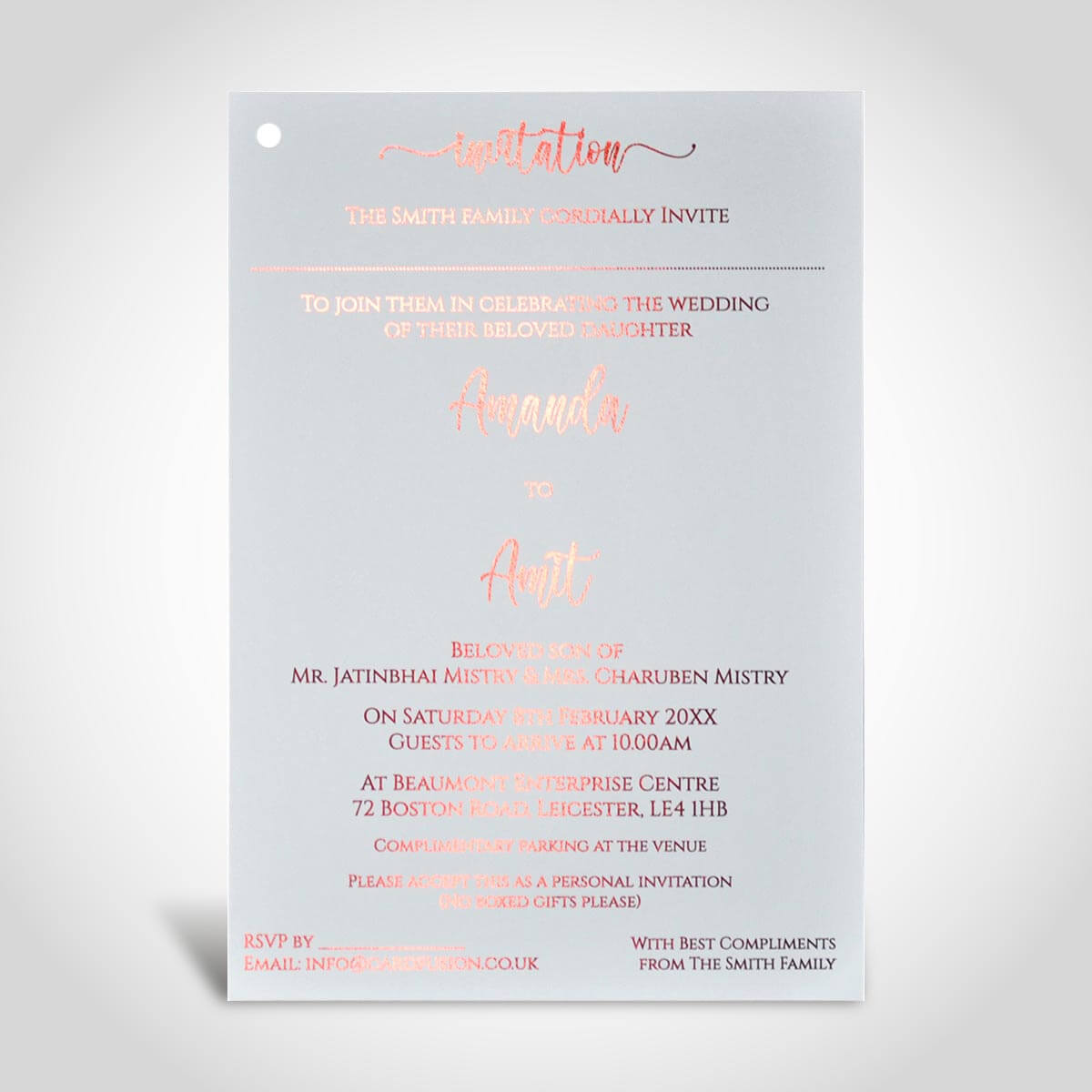 ID 7 – Red foil on White card