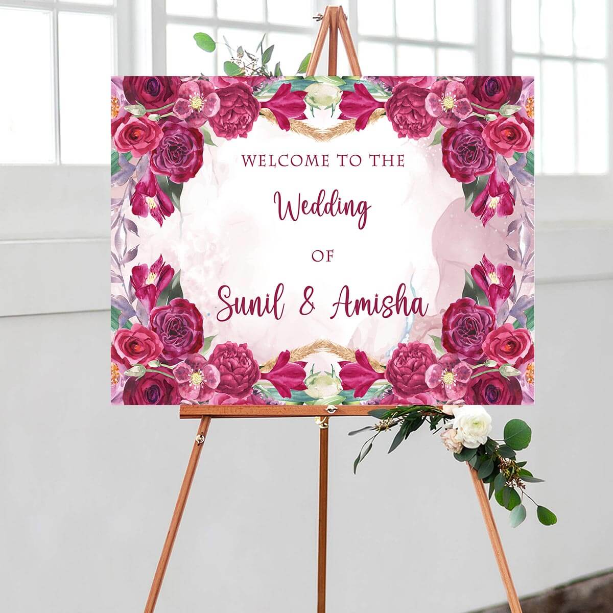 Elegant Floral Theme Wedding Welcome Board By CardFusion Elegant Floral Theme Wedding Welcome Board By CardFusion